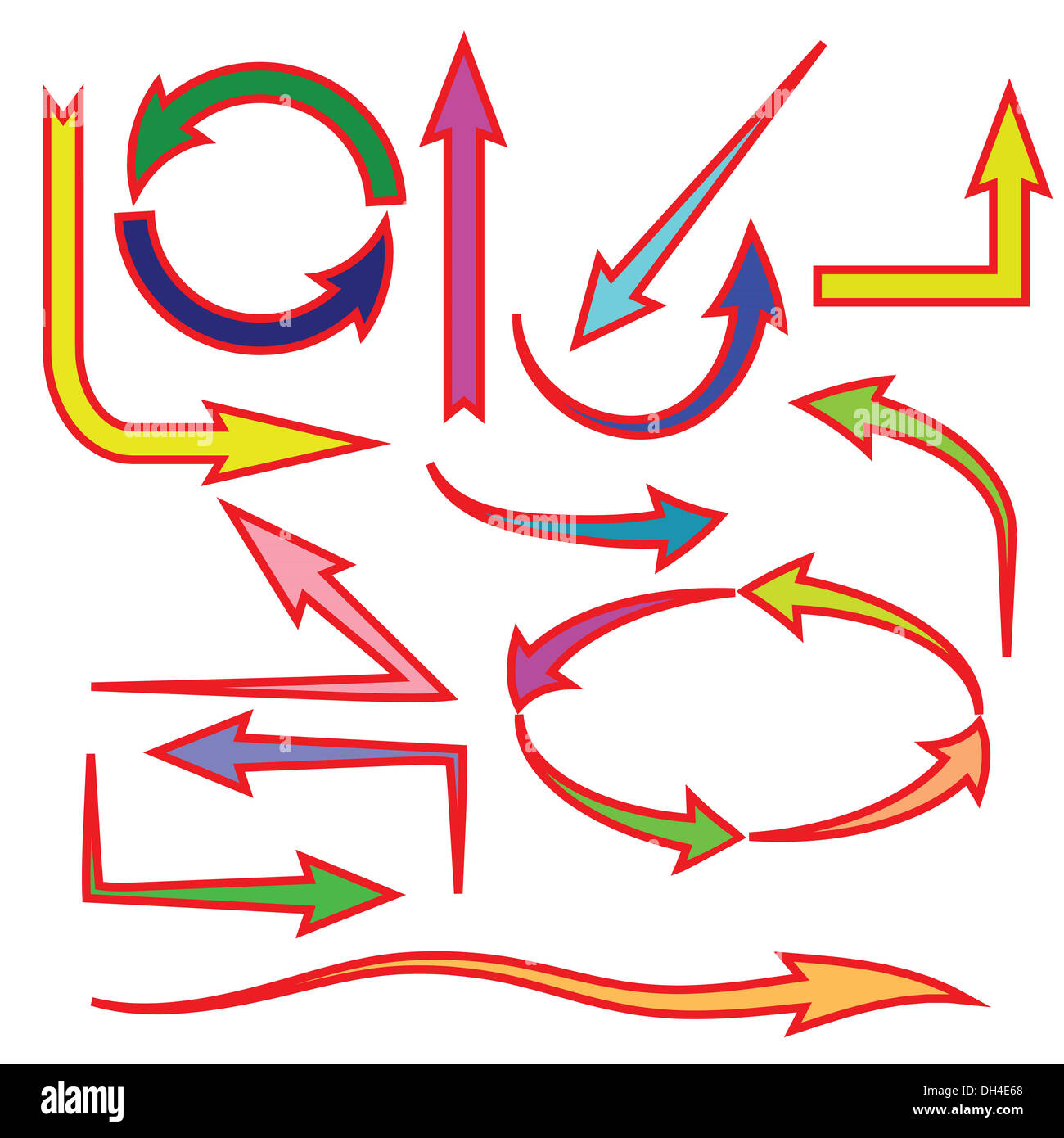 Illustration circle arrows pointing hi-res stock photography and images ...