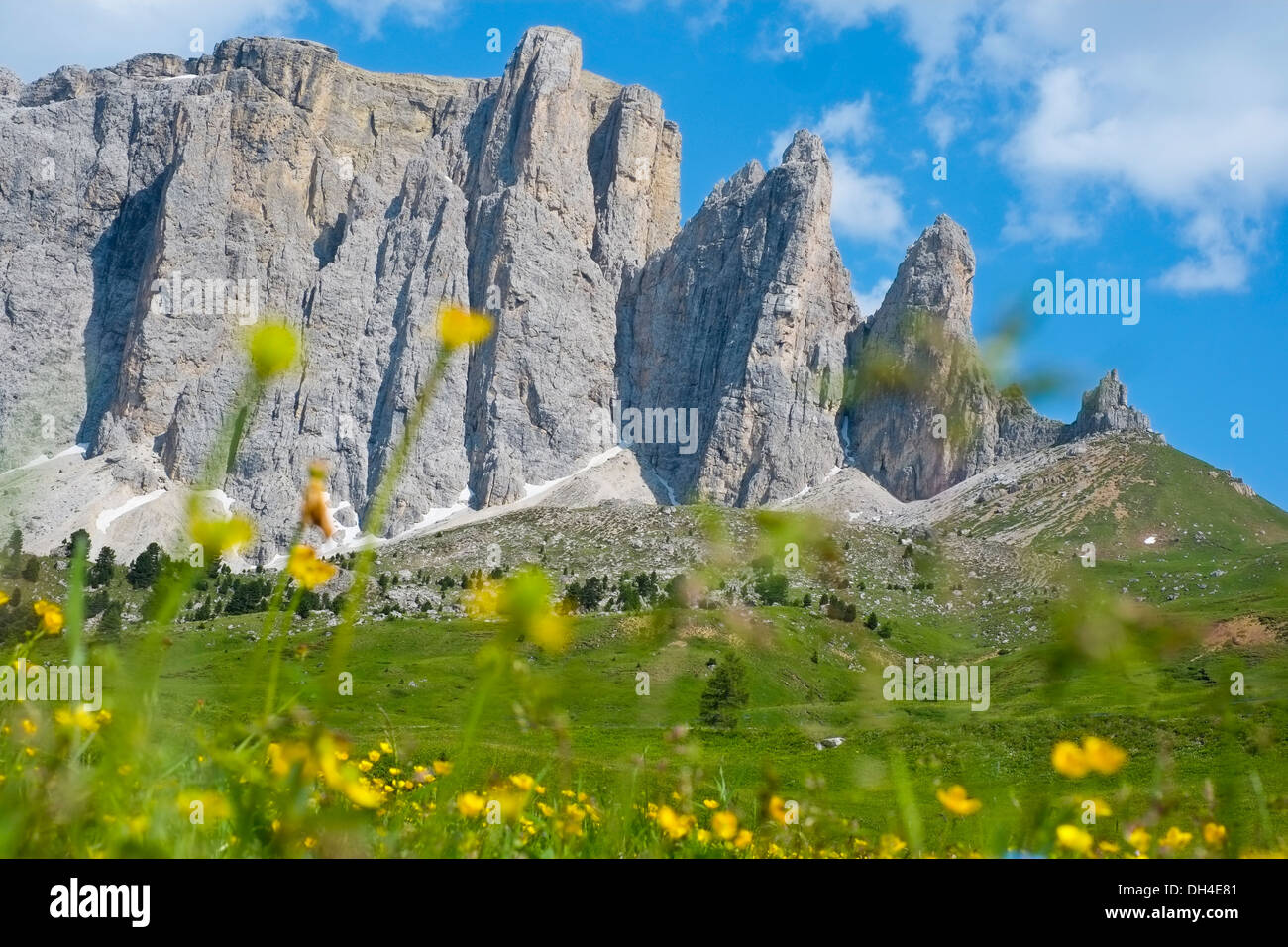 Sella mountain range from Sella pass, Dolomites, Italy Stock Photo - Alamy