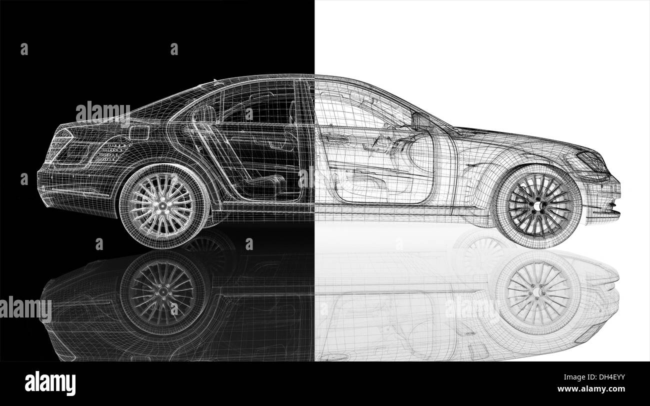 Car 3d model body structure hi-res stock photography and images - Alamy