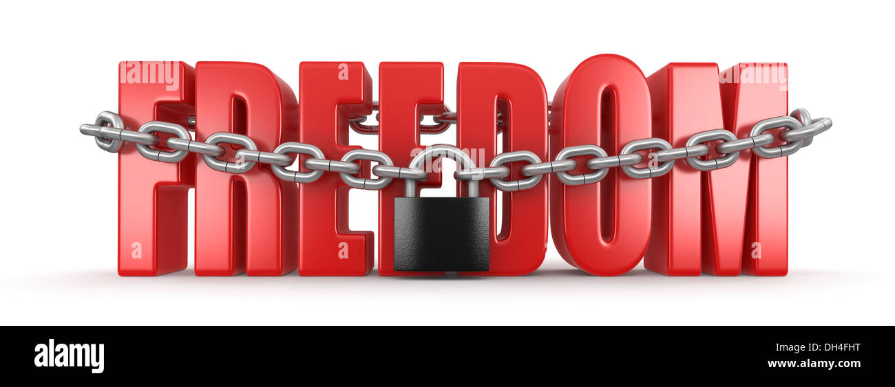 Freedom and lock (clipping path included Stock Photo - Alamy