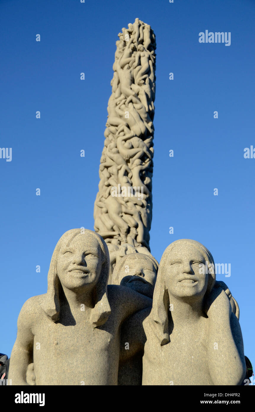 The Monolith, Vigeland Sculpture Park, granite sculptures of Norwegian ...