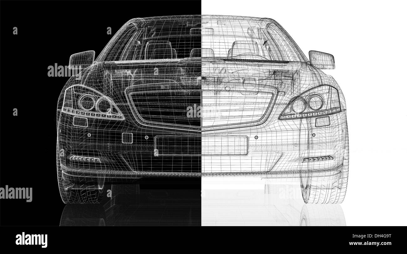 Car 3d model body structure hi-res stock photography and images - Alamy