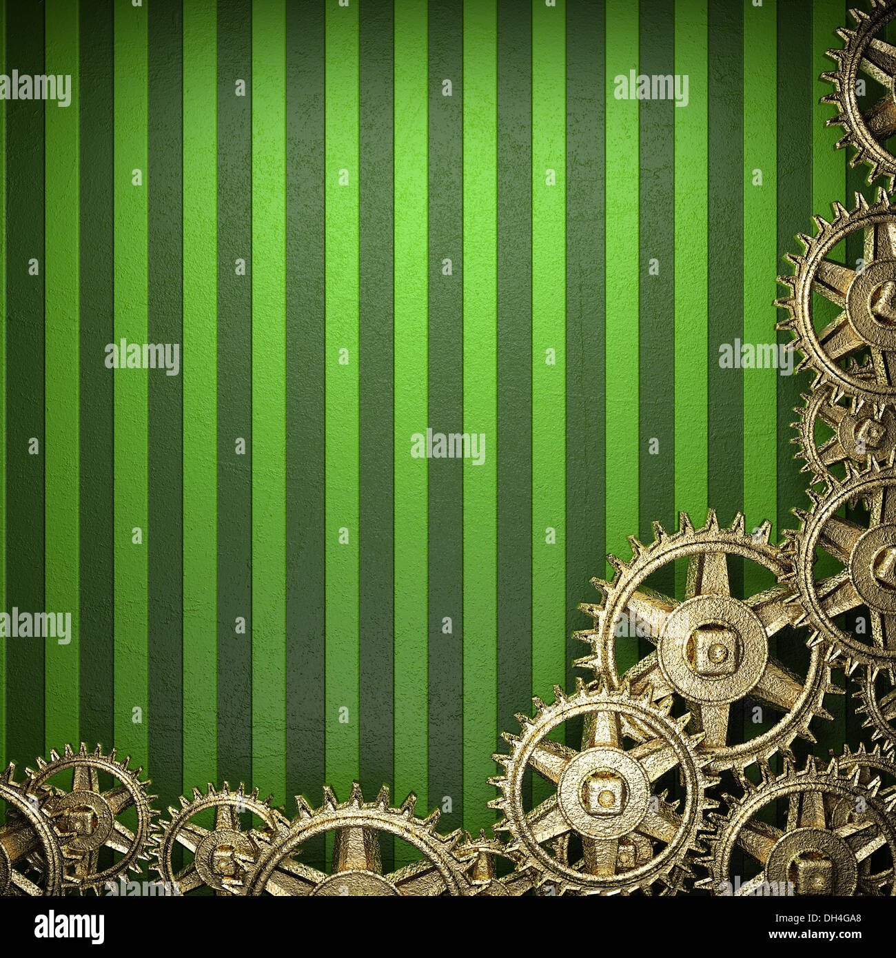gear wheels on green background Stock Photo - Alamy