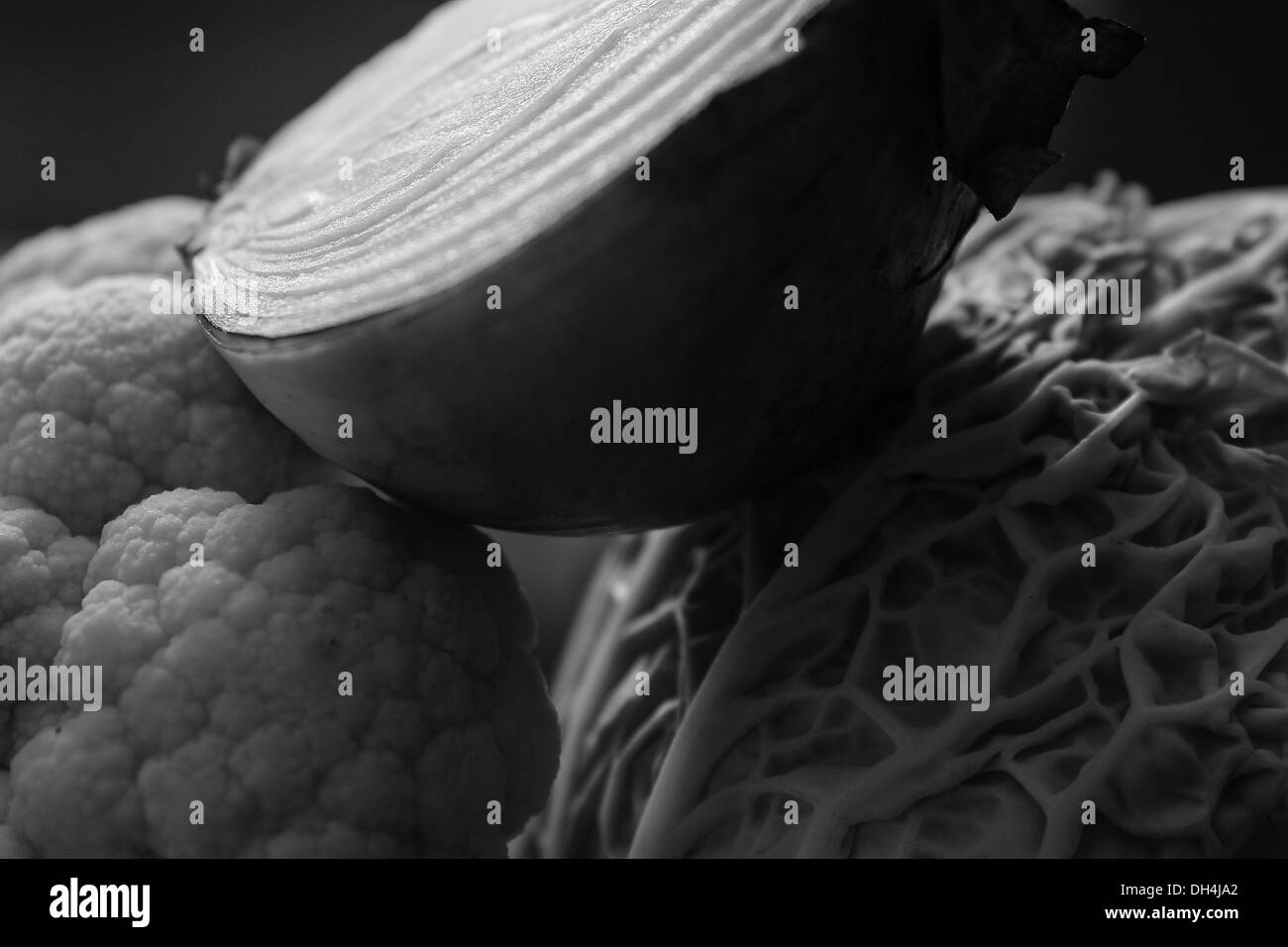 Cabbage selection Black and White Stock Photos & Images - Alamy