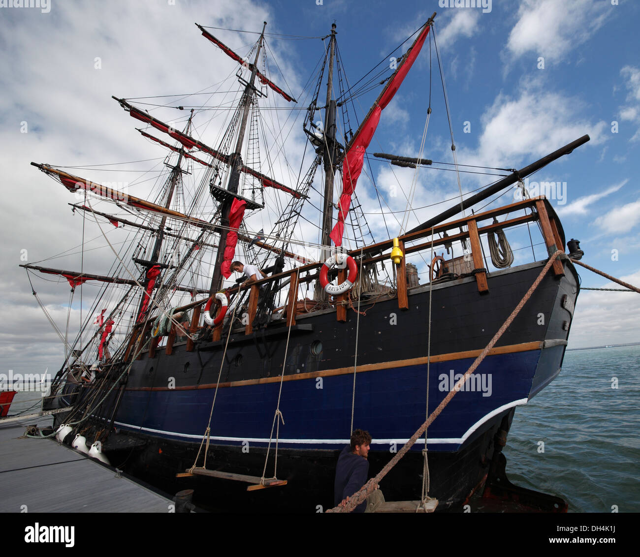 Earl of Pembroke sailing ship moored at Cowes, Isle of Wight, Hampshire ...