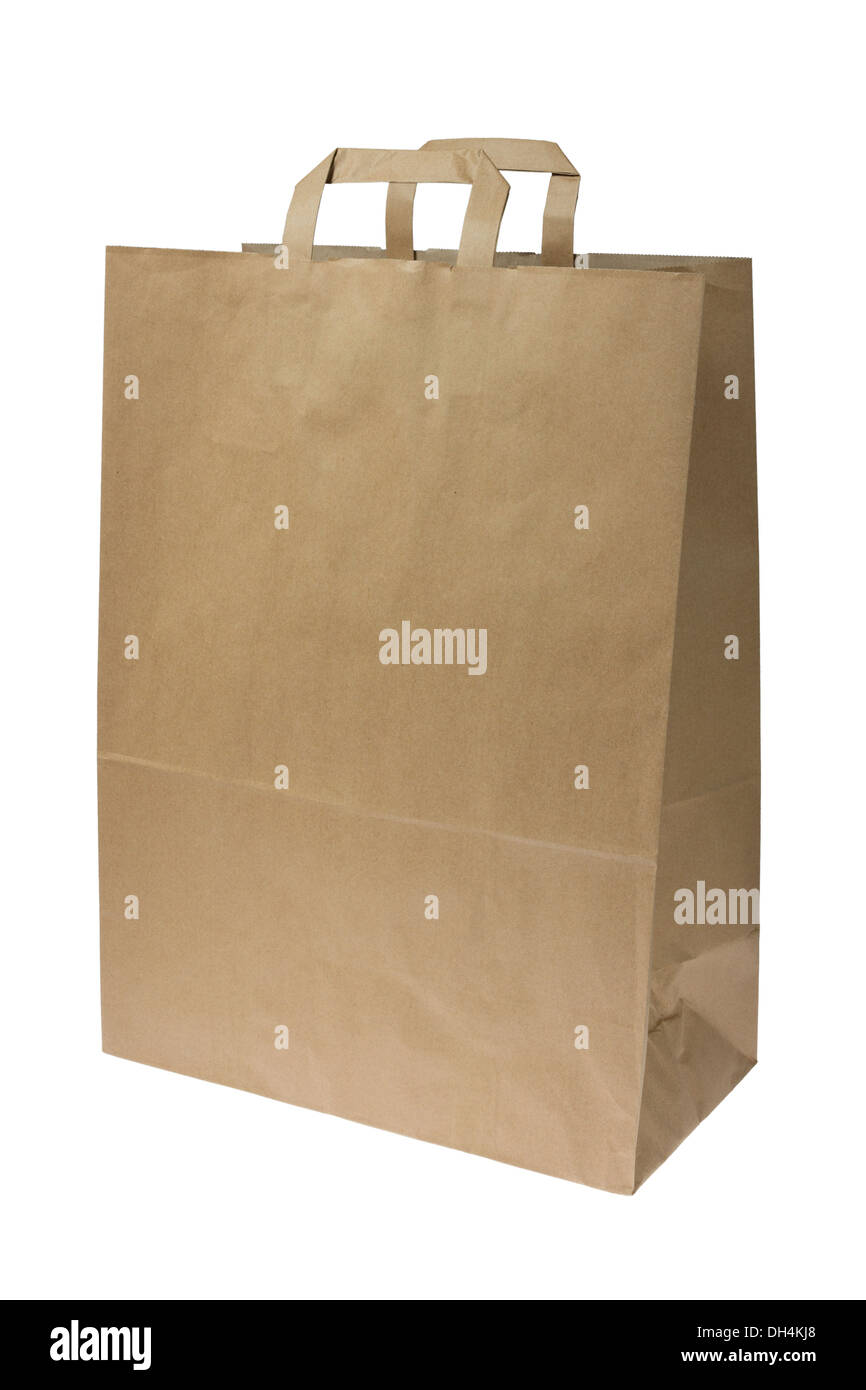 Brown Paper Bag isolated on White Background Stock Photo - Alamy