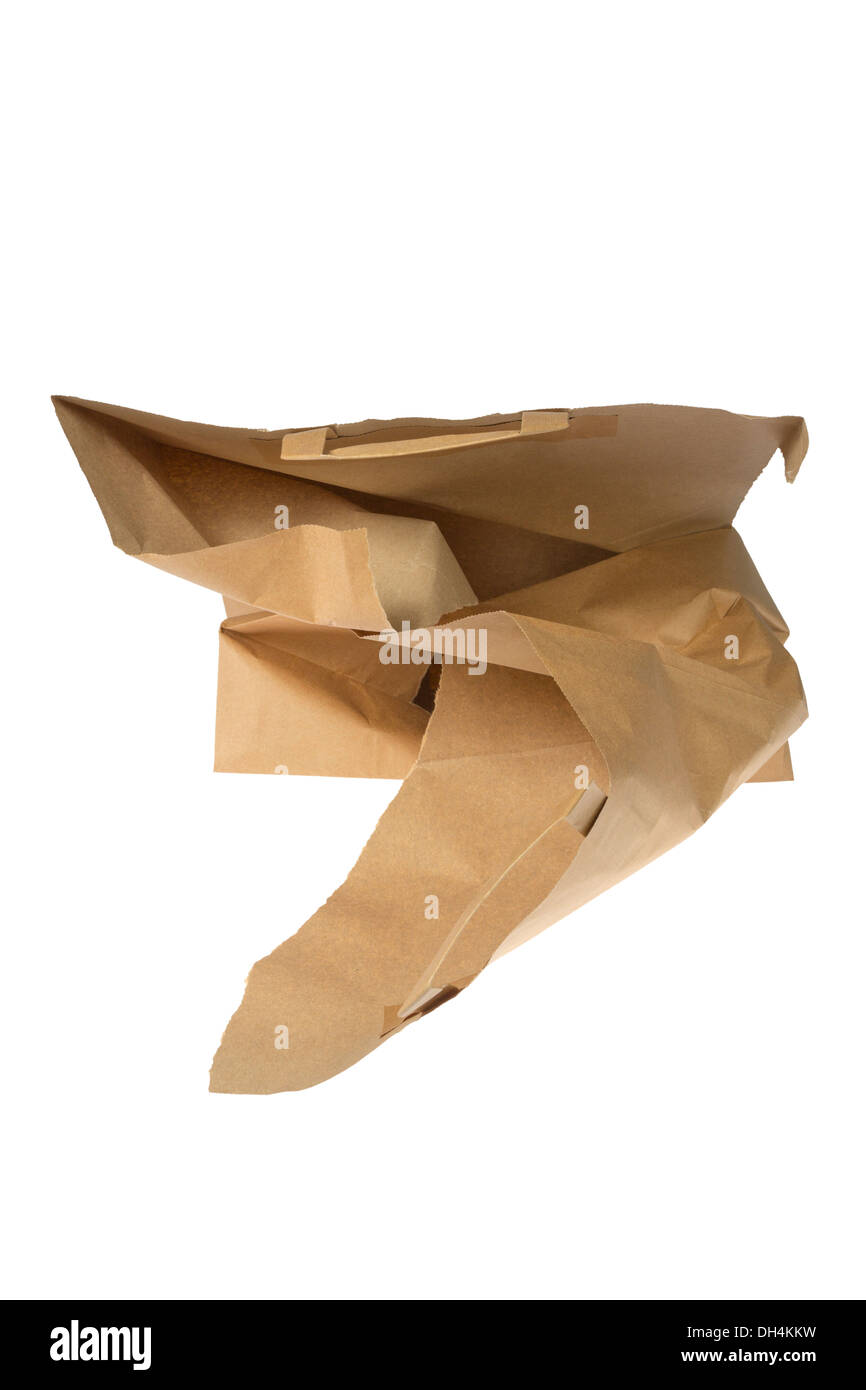 Torn brown Paper Bag isolated on white background Stock Photo - Alamy