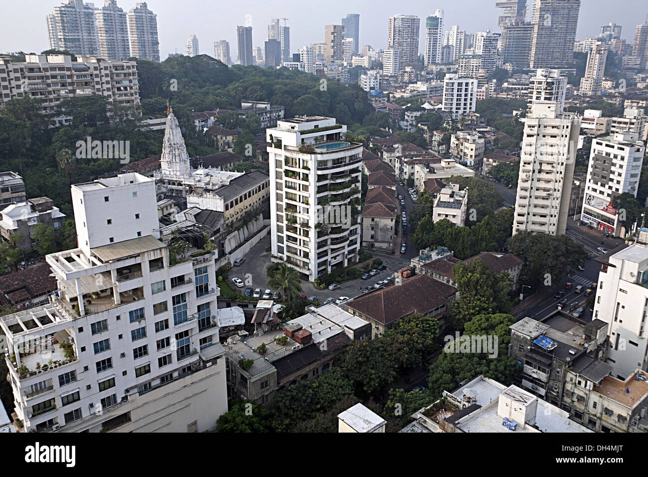 aerial Babulnath temple kemps corner hughes road peddar road ...