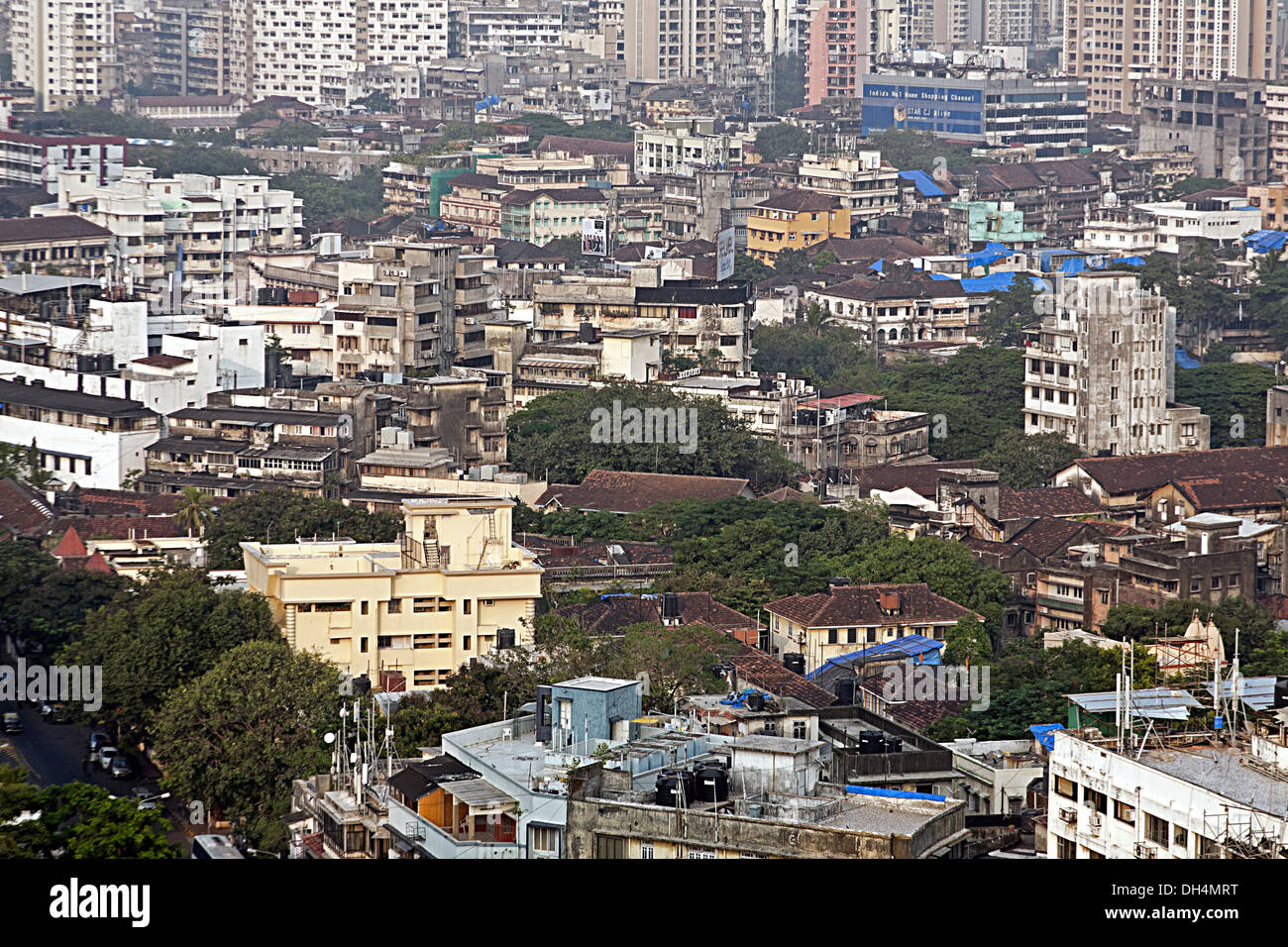 aerial Old and New Buildings Girgaon at Mumbai Maharashtra India Stock ...