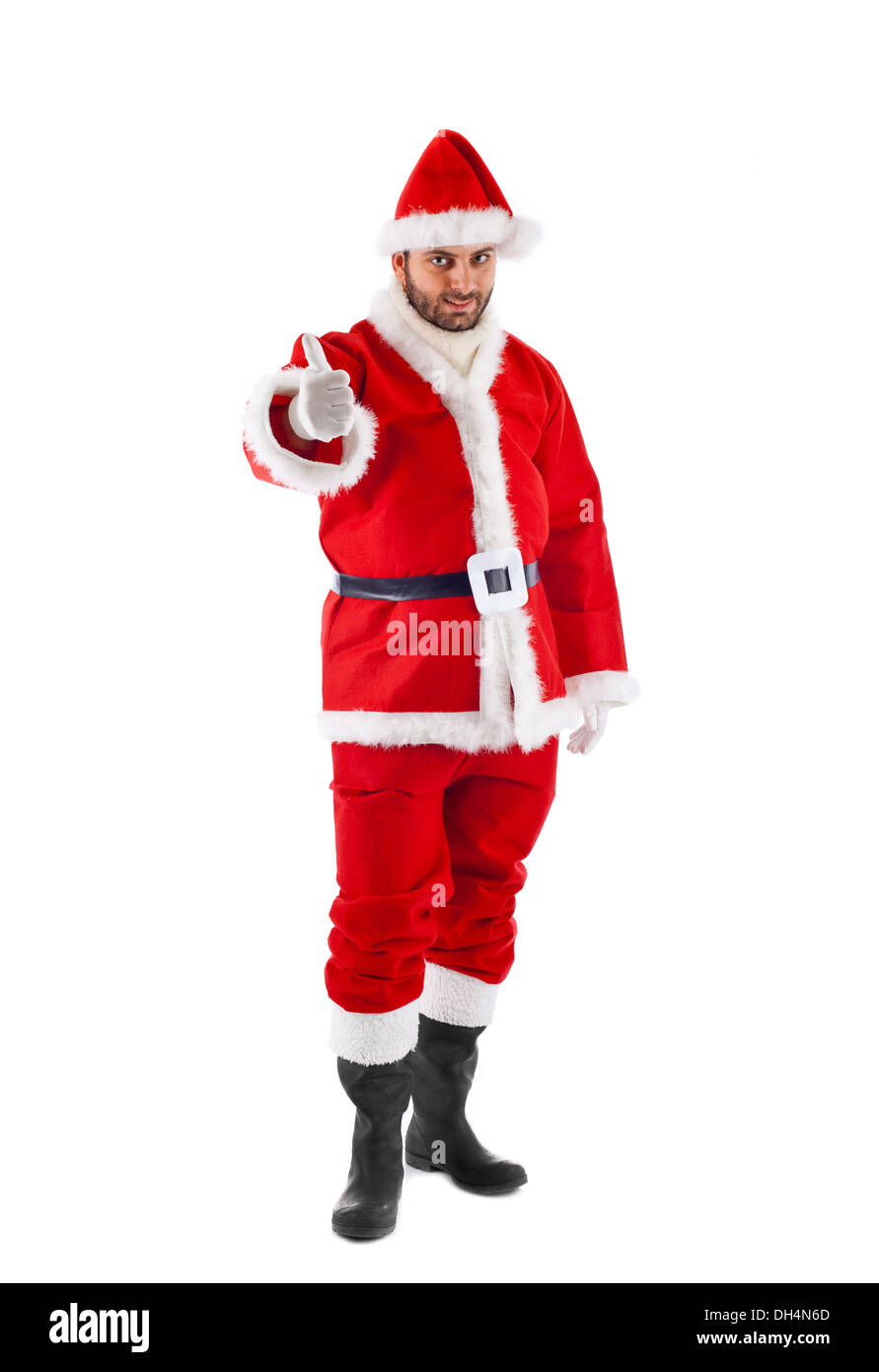 Santa Claus standing isolated on white background Stock Photo - Alamy