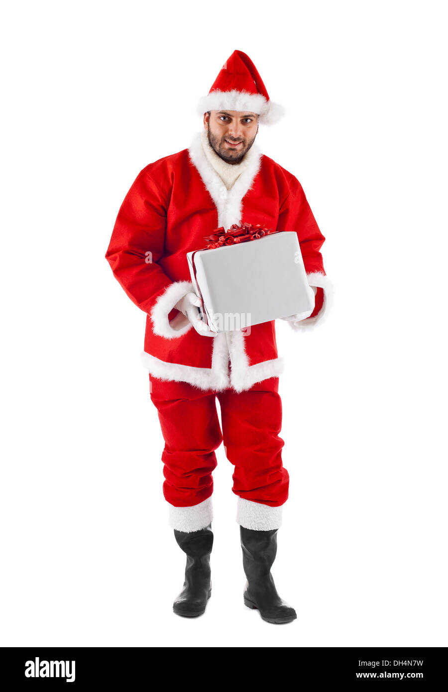 Santa Claus standing isolated on white background Stock Photo - Alamy