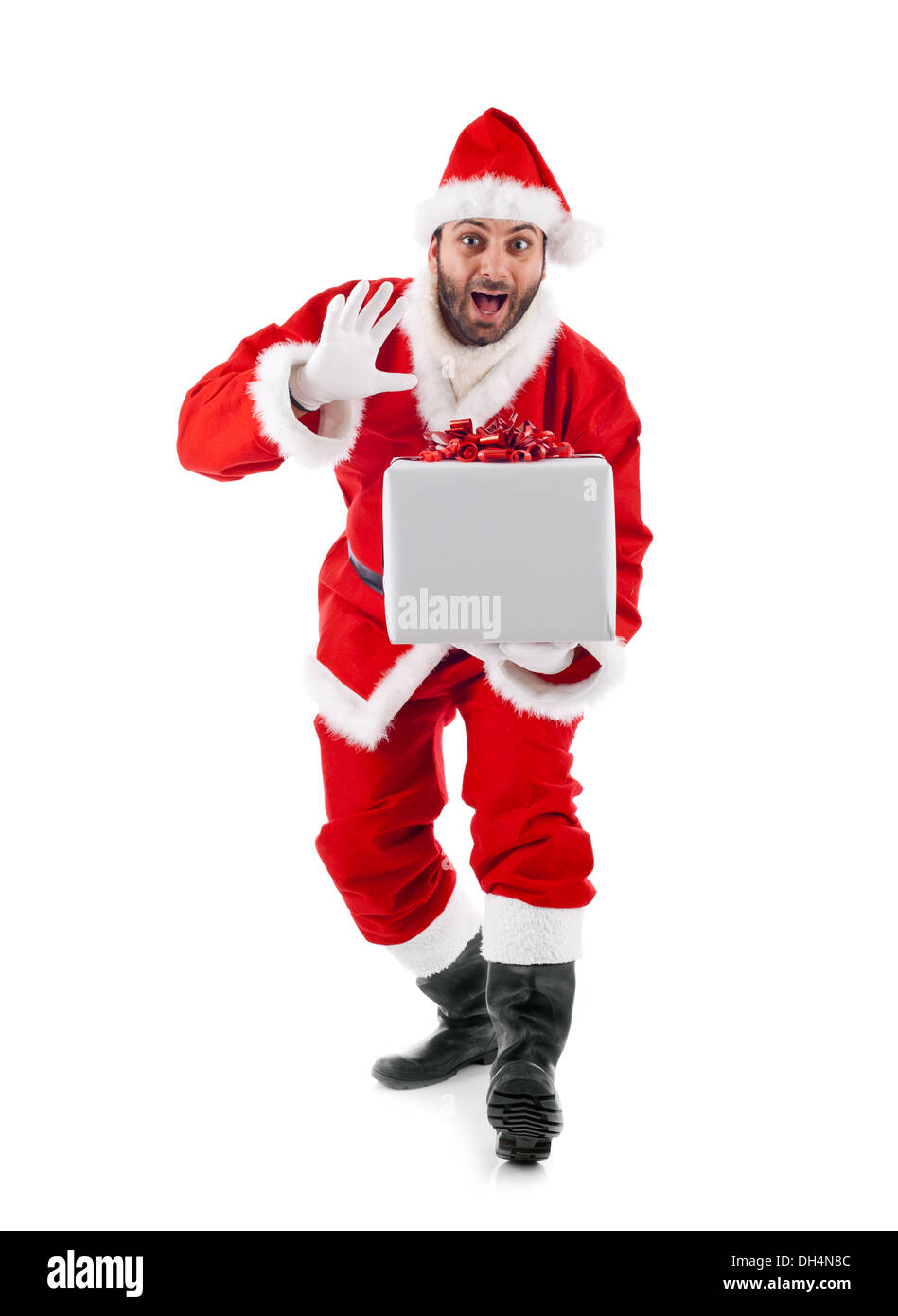 Santa Claus standing isolated on white background Stock Photo - Alamy