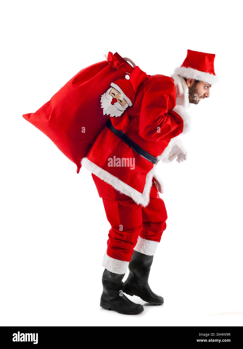Santa Claus standing isolated on white background Stock Photo - Alamy