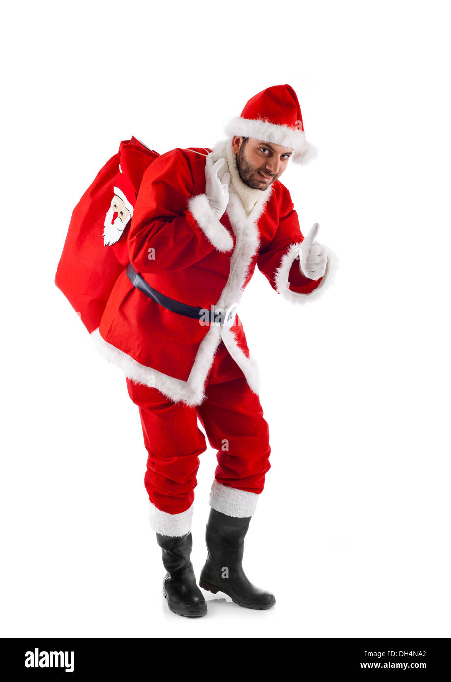 Santa Claus standing isolated on white background Stock Photo - Alamy