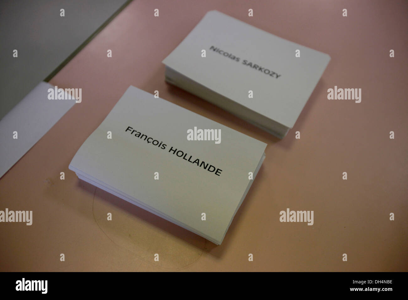 French citizens vote at the Lycee Francais Charles de Gaulle in London ...