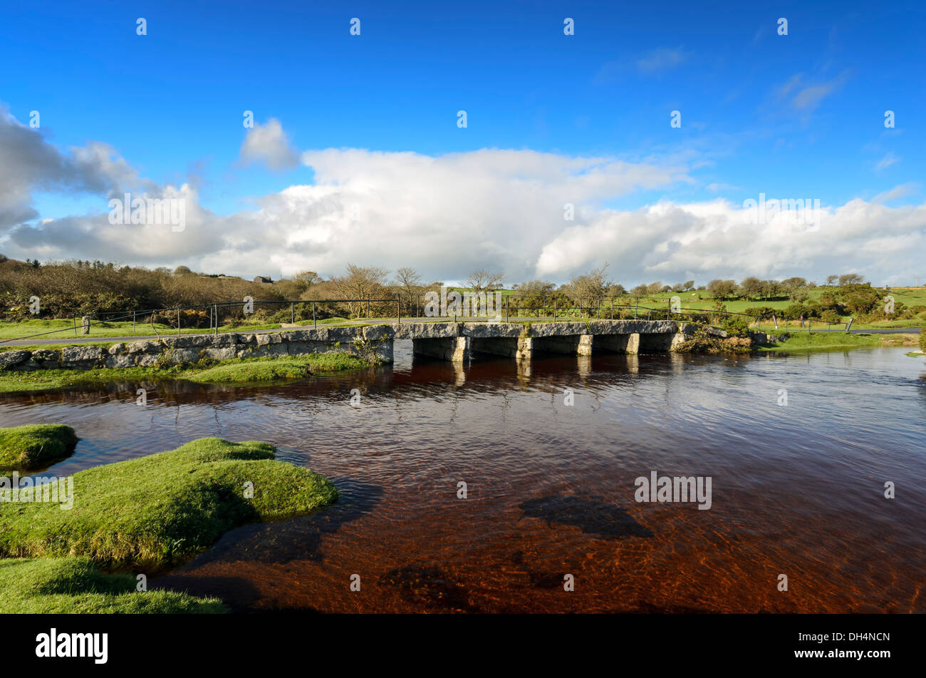 Delphi clapper bridge crossing the De Lank River near St Breward on ...