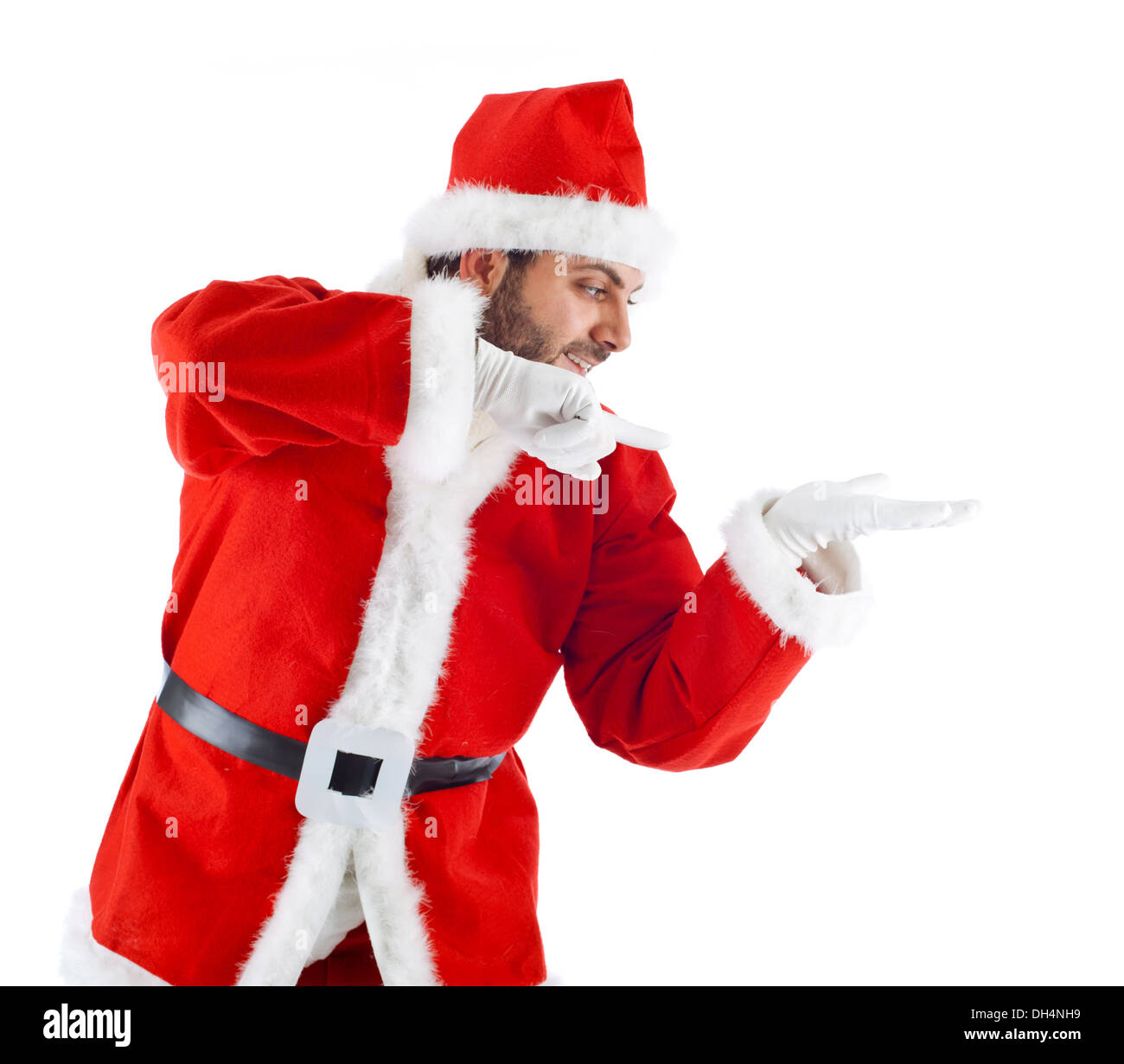 Young Santa Claus isolated on white background Stock Photo - Alamy