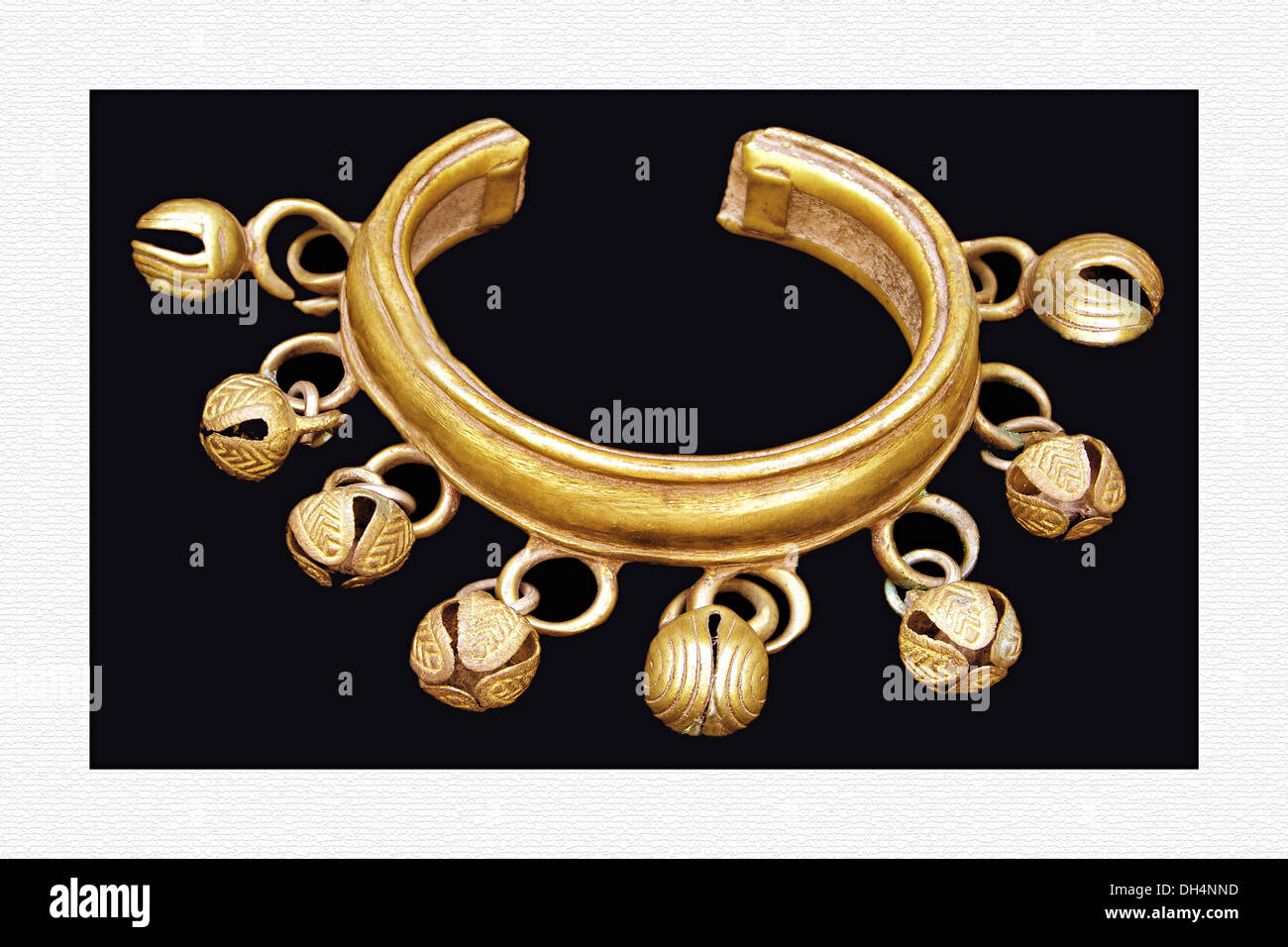 Gold Necklace with cow bells. Bhil Tribal jewelry. Jhabua, Madhya ...