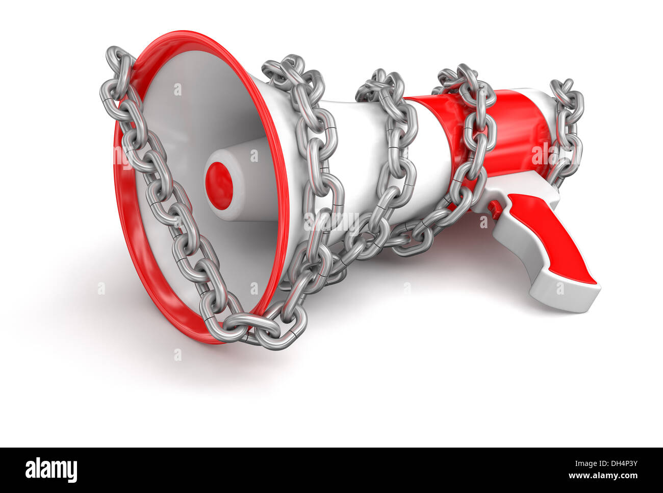 Megaphone and chain (clipping path included Stock Photo - Alamy