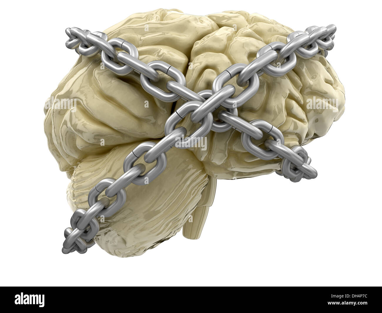 human brain and lock (clipping path included Stock Photo - Alamy