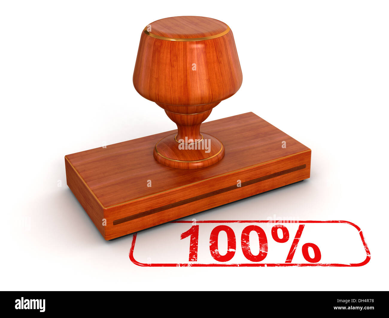 Rubber Stamp 100% (clipping path included Stock Photo - Alamy