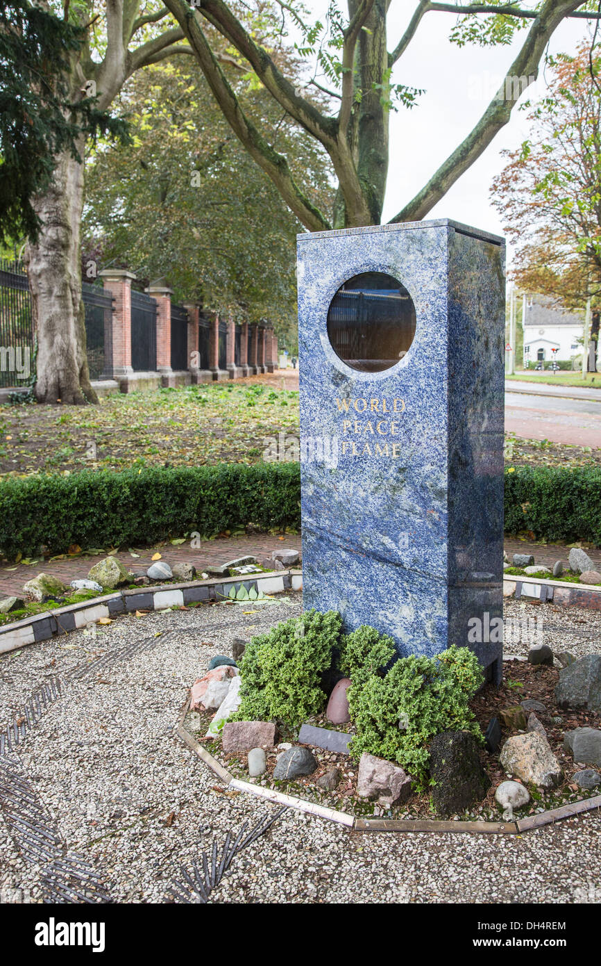 World Peace Flame monument at the Peace Palace, The Hague, Holland ...