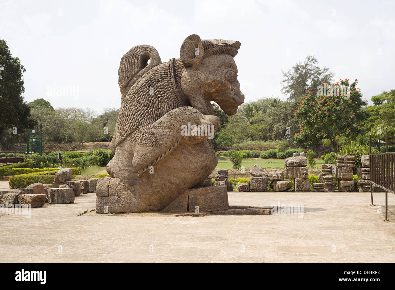 Mythical Lion statue, Konark Sun Temple, Orissa India. UNESCO world ...
