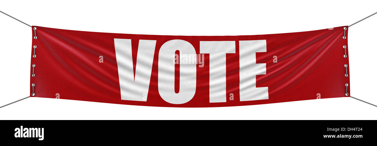 Vote Banner (clipping path included Stock Photo - Alamy