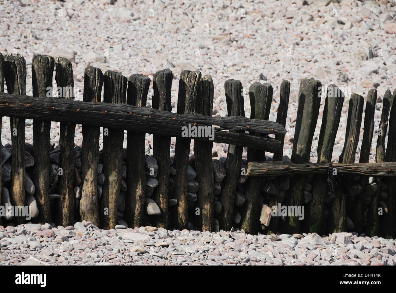 Wooden sea defences at Porlock Weir Somerset UK Stock Photo - Alamy
