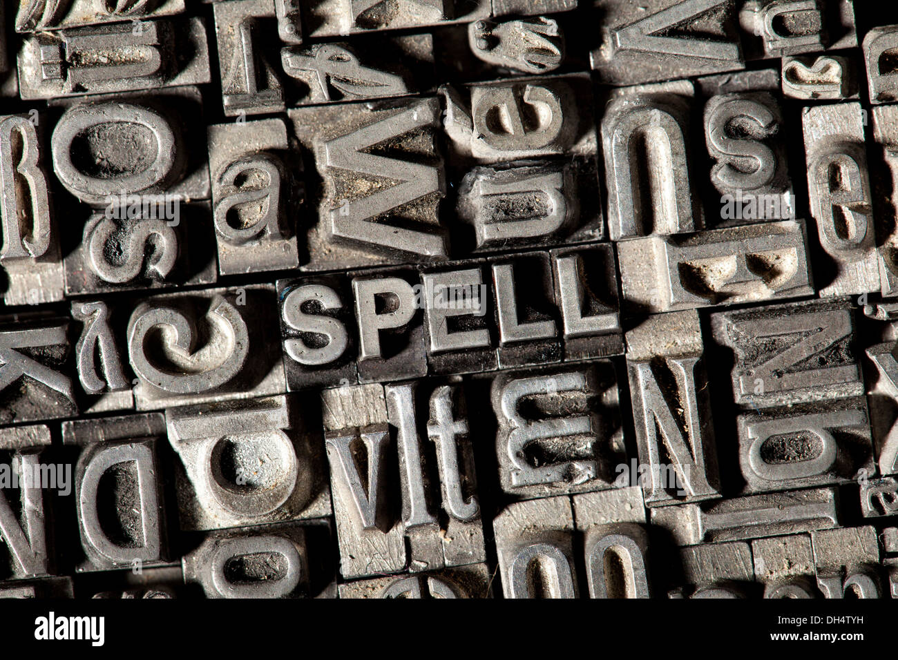 Old lead letters spelling word hi-res stock photography and images - Alamy