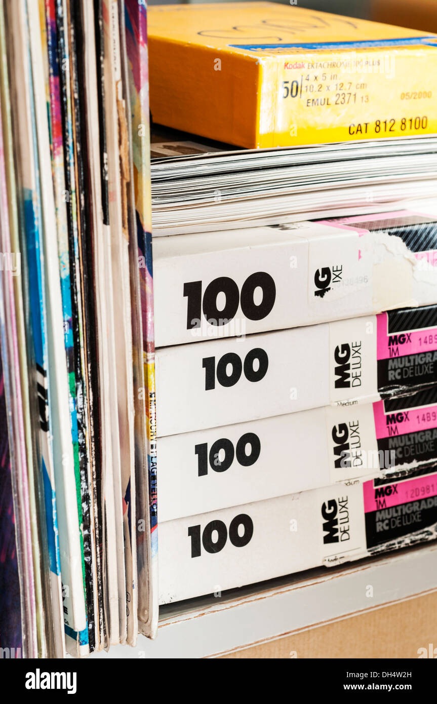 Boxes of traditional film and paper Stock Photo - Alamy