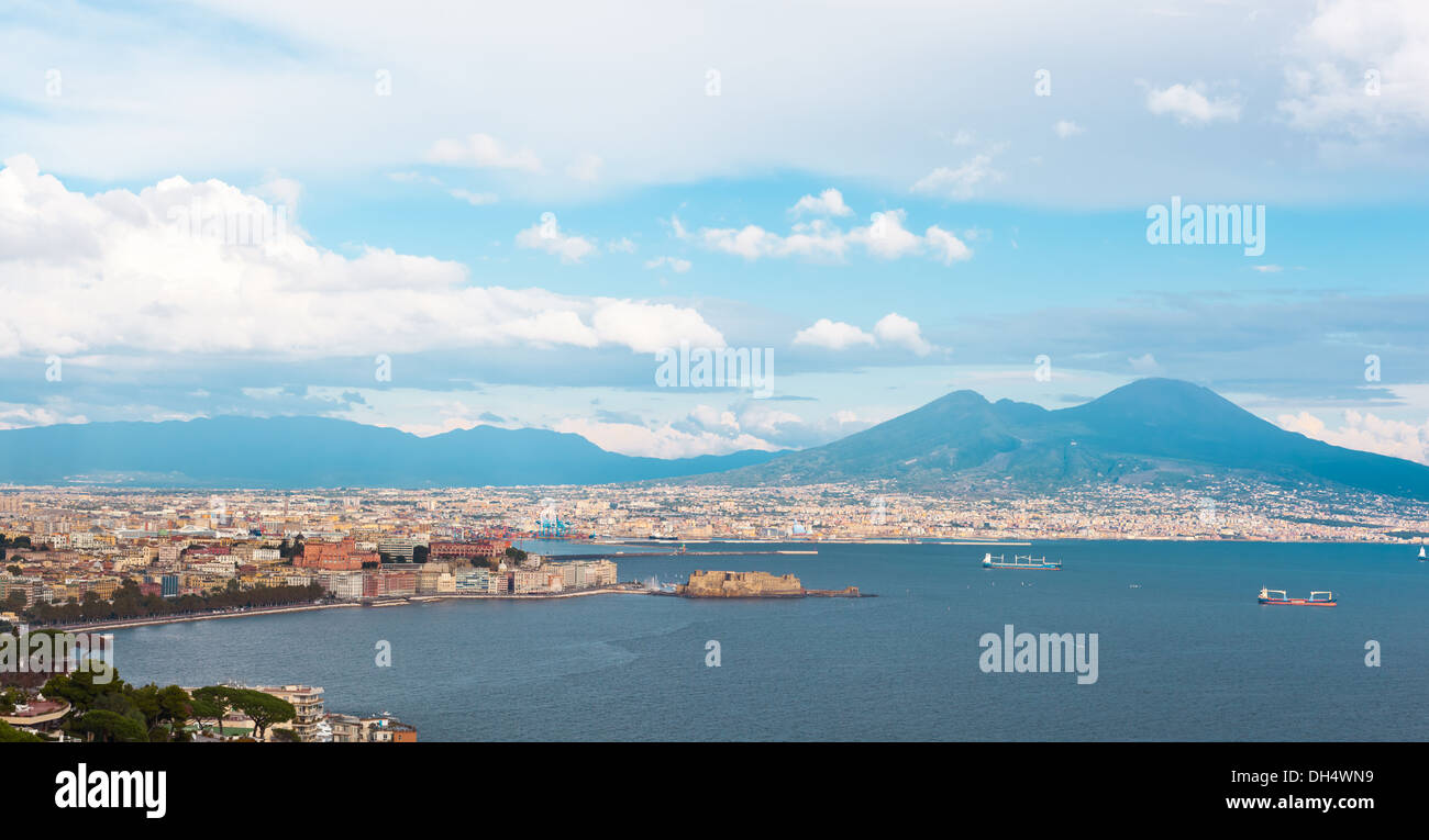 Best view of the gulf of Naples daylight Stock Photo - Alamy