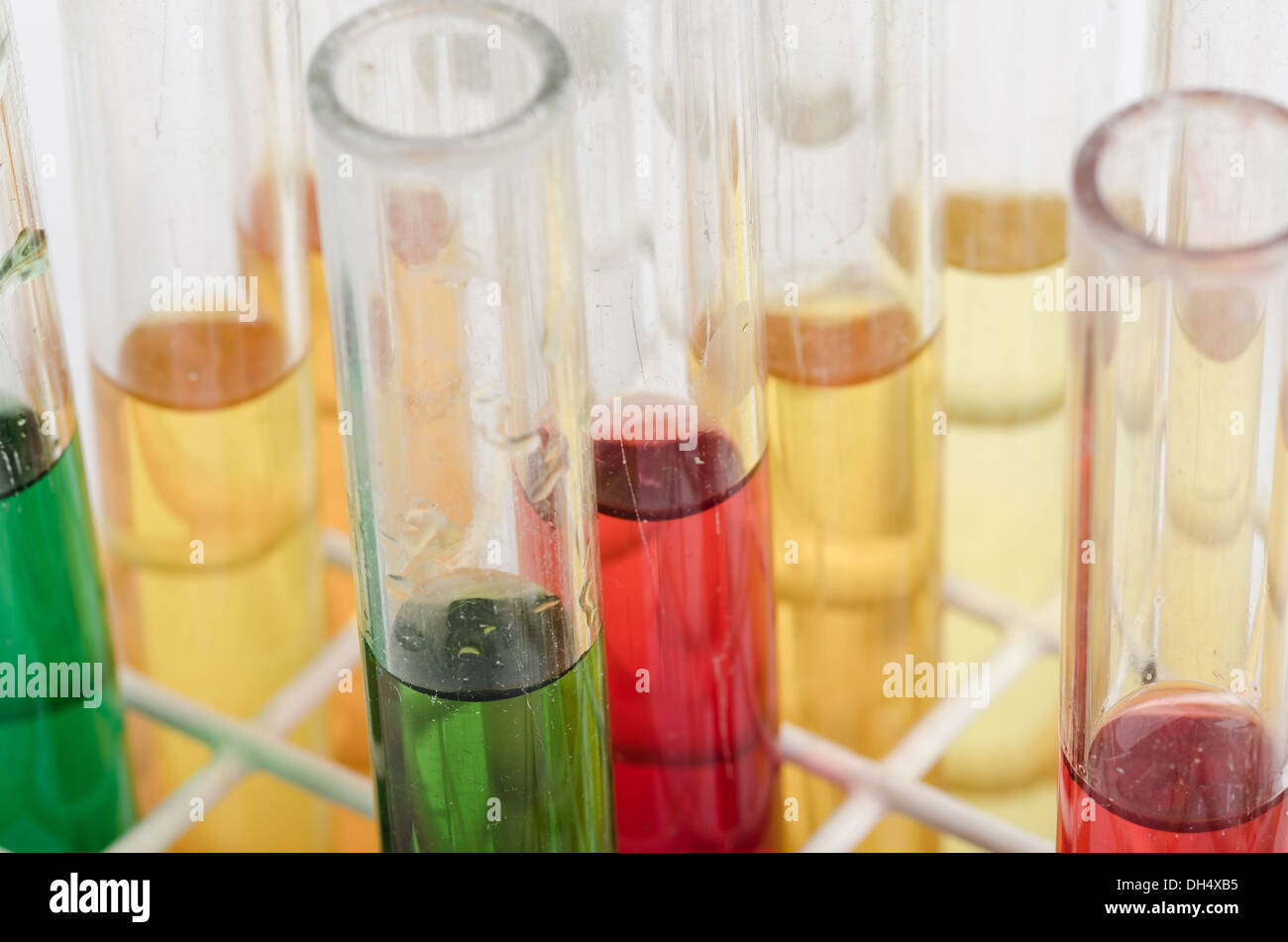 colorful liquids in test tube measuring ph with indicator acid alkali ...
