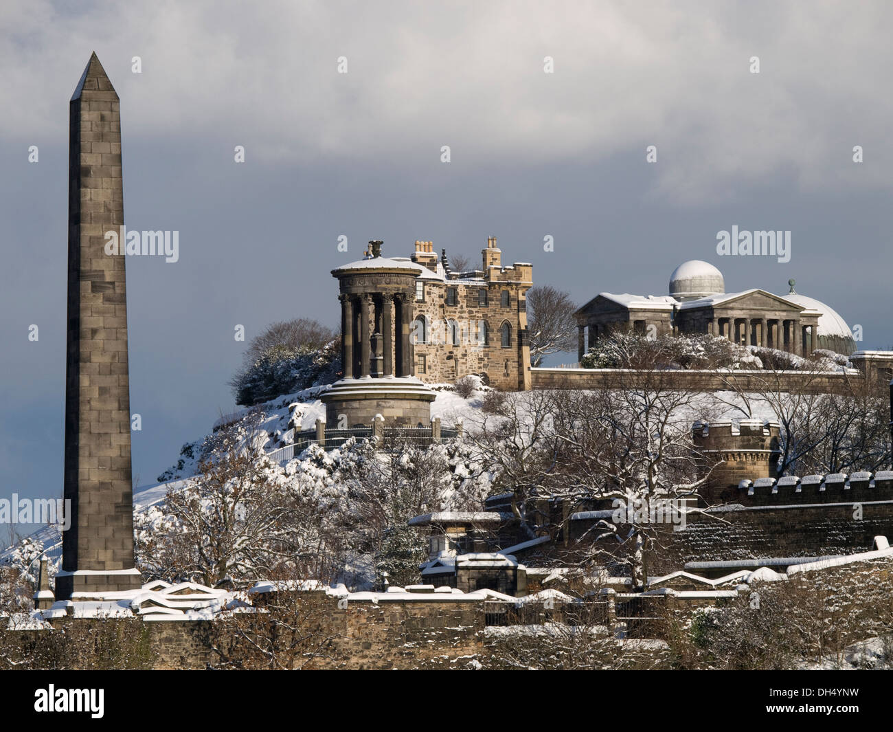 Edinburgh, Calton Hill From North Bridge, Winter Stock Photo - Alamy