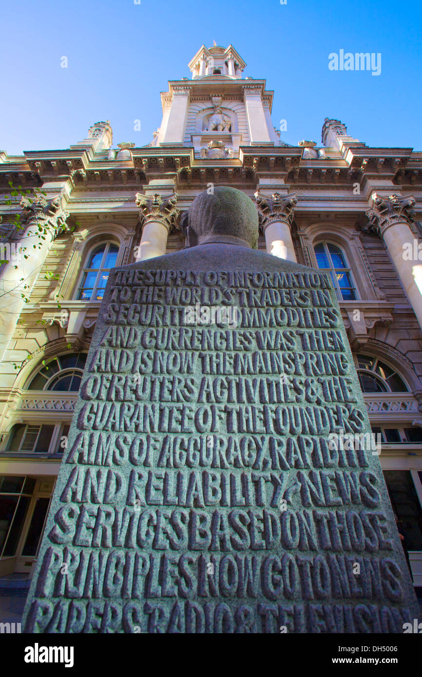 Statue of Paul Reuter Founder of Reuters News Agency, London, England ...