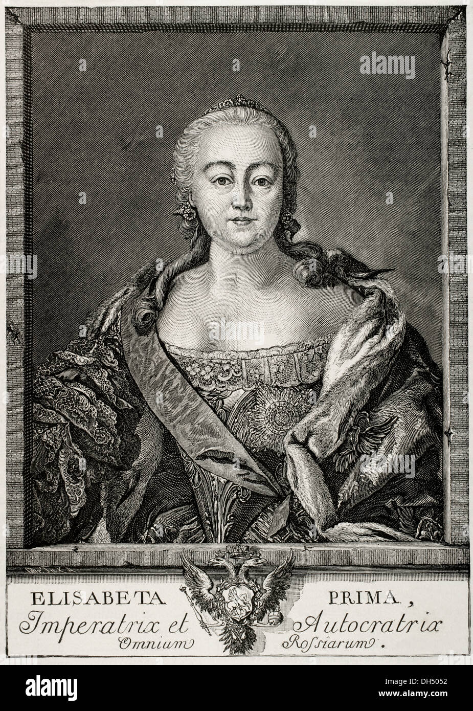 Elizabeth of Russia (1709-1762). Empress of Russia. Copy of engraving ...