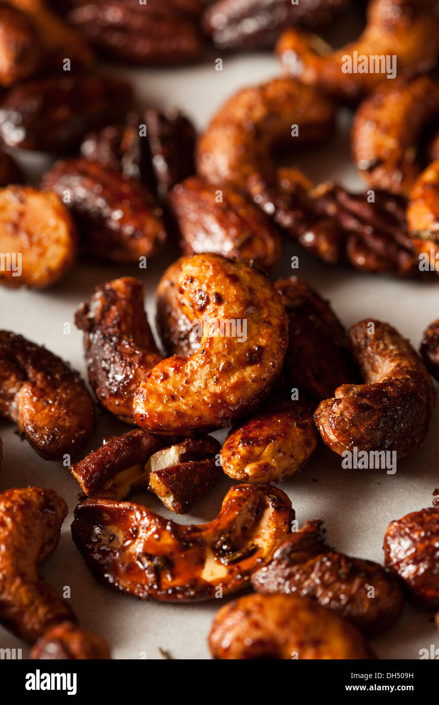 Brown Candied Caramelized Nuts with Cinnamon and Spices Stock Photo - Alamy