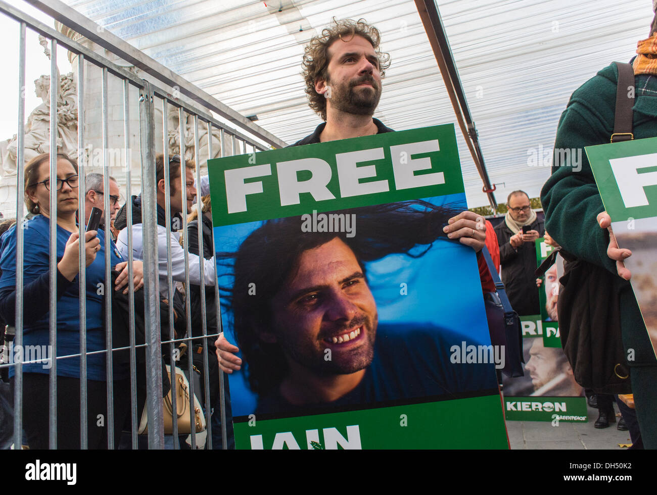 Paris, France. French Environment Groups Protests with Greenpeace ...