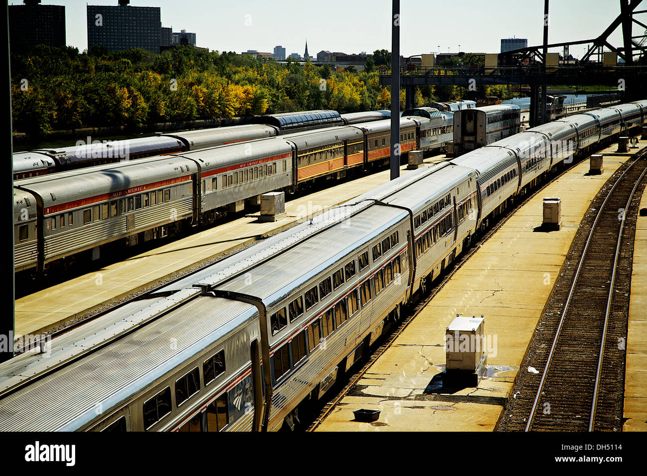 Train junction in chicago, railway Stock Photo - Alamy