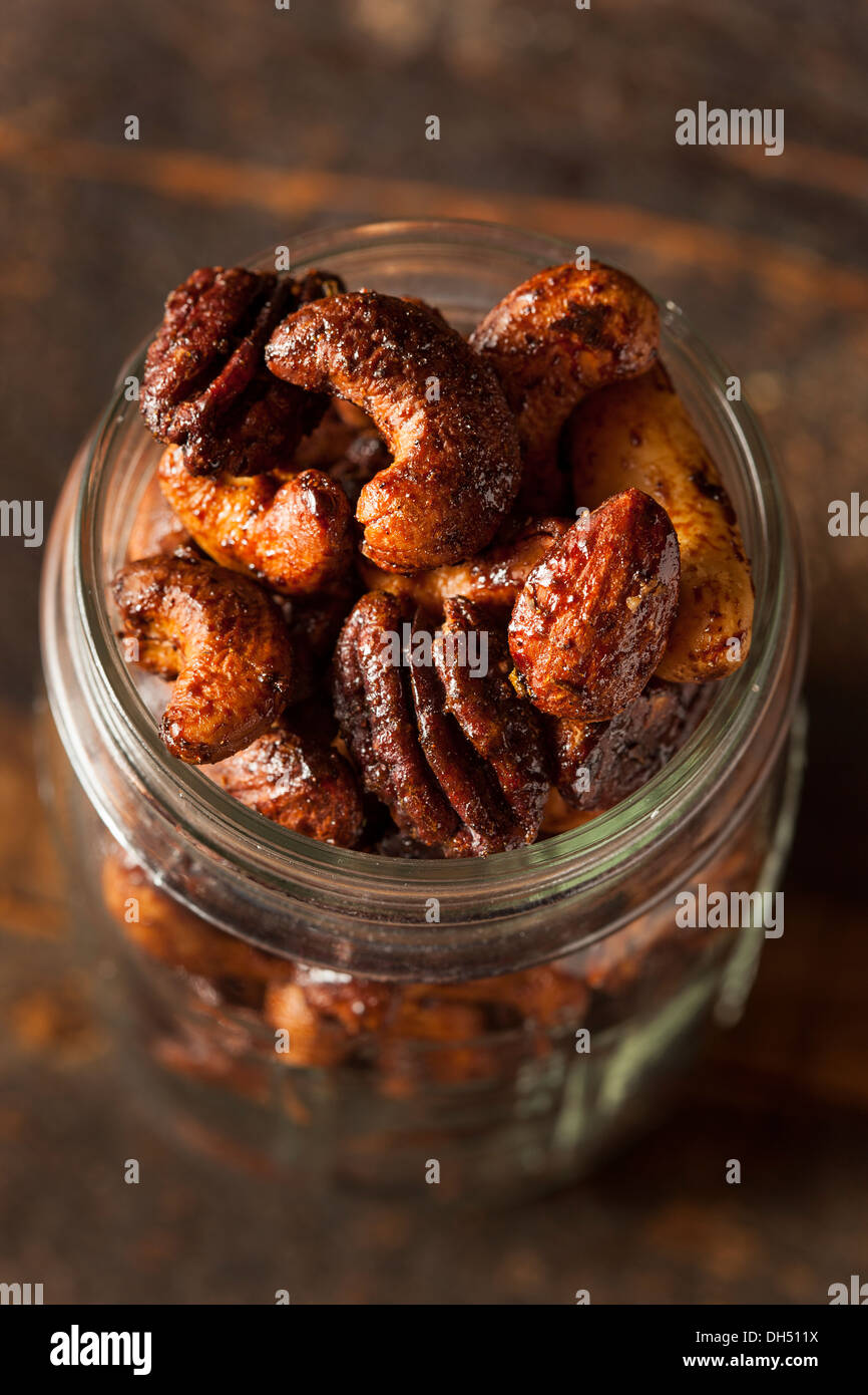 Brown Candied Caramelized Nuts with Cinnamon and Spices Stock Photo - Alamy