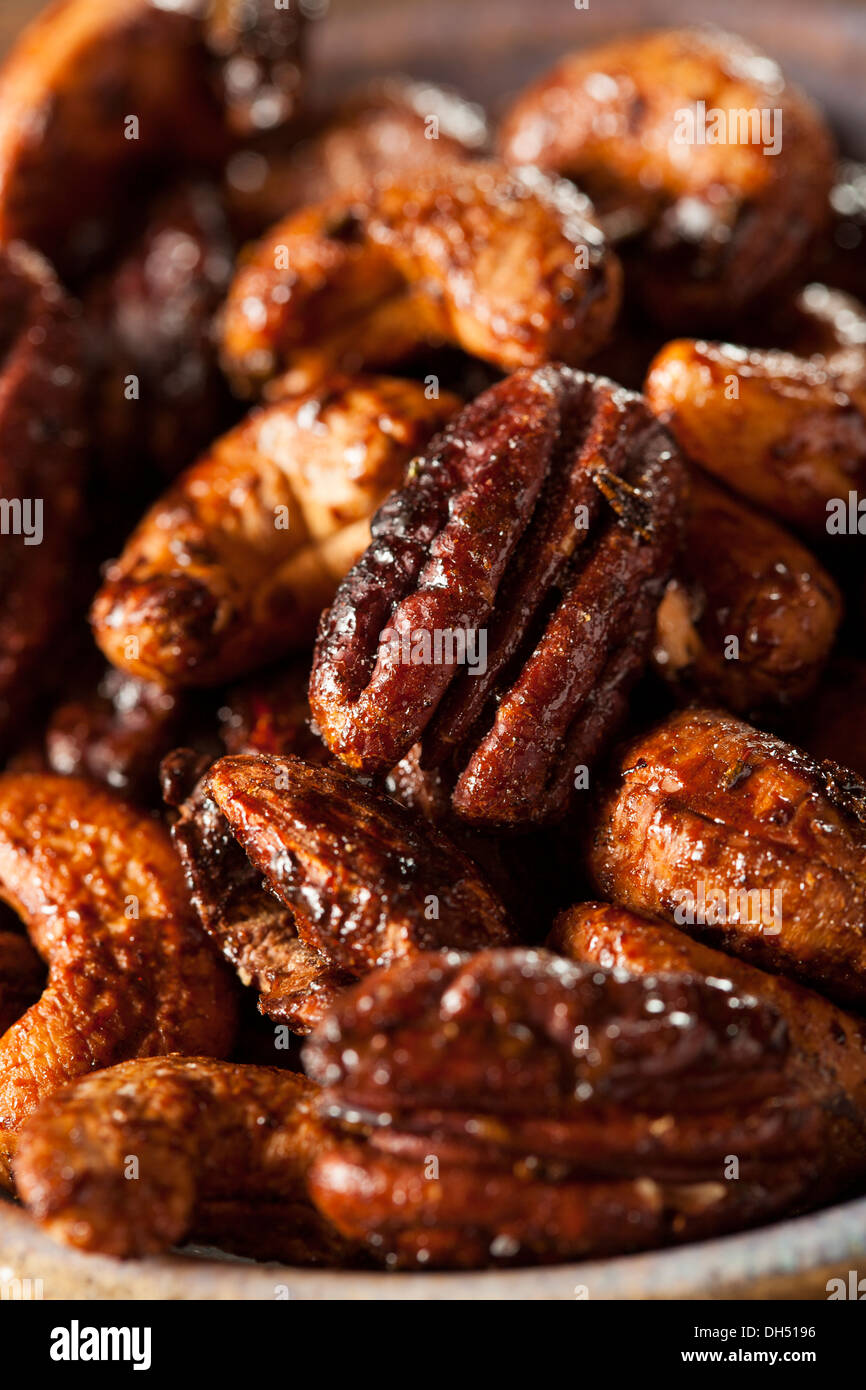 Brown Candied Caramelized Nuts with Cinnamon and Spices Stock Photo - Alamy