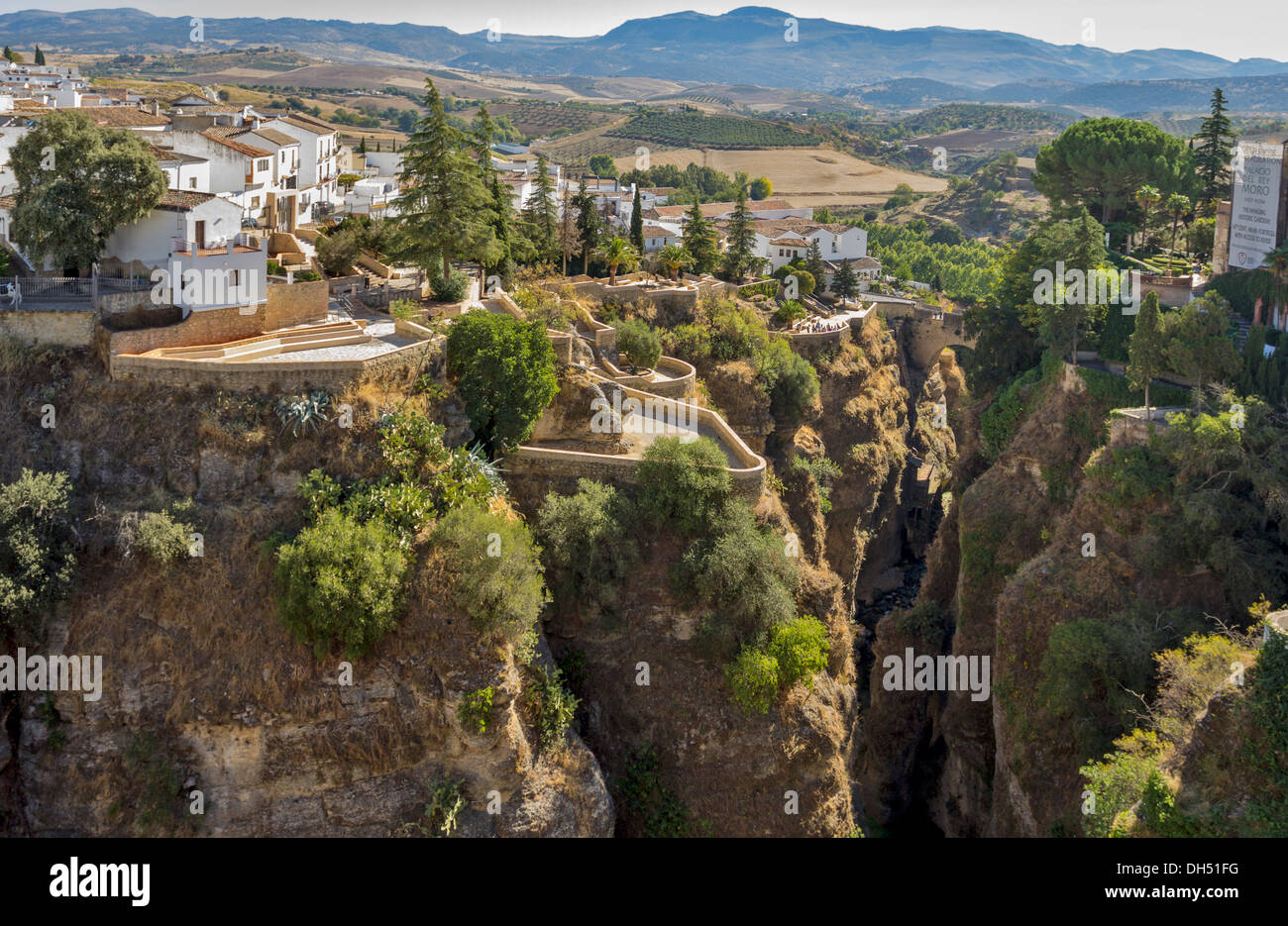 EL TAJO CANYON IN RONDA LOOKING TOWARDS THE ARAB BRIDGE [ PUENTE VIEJO ...
