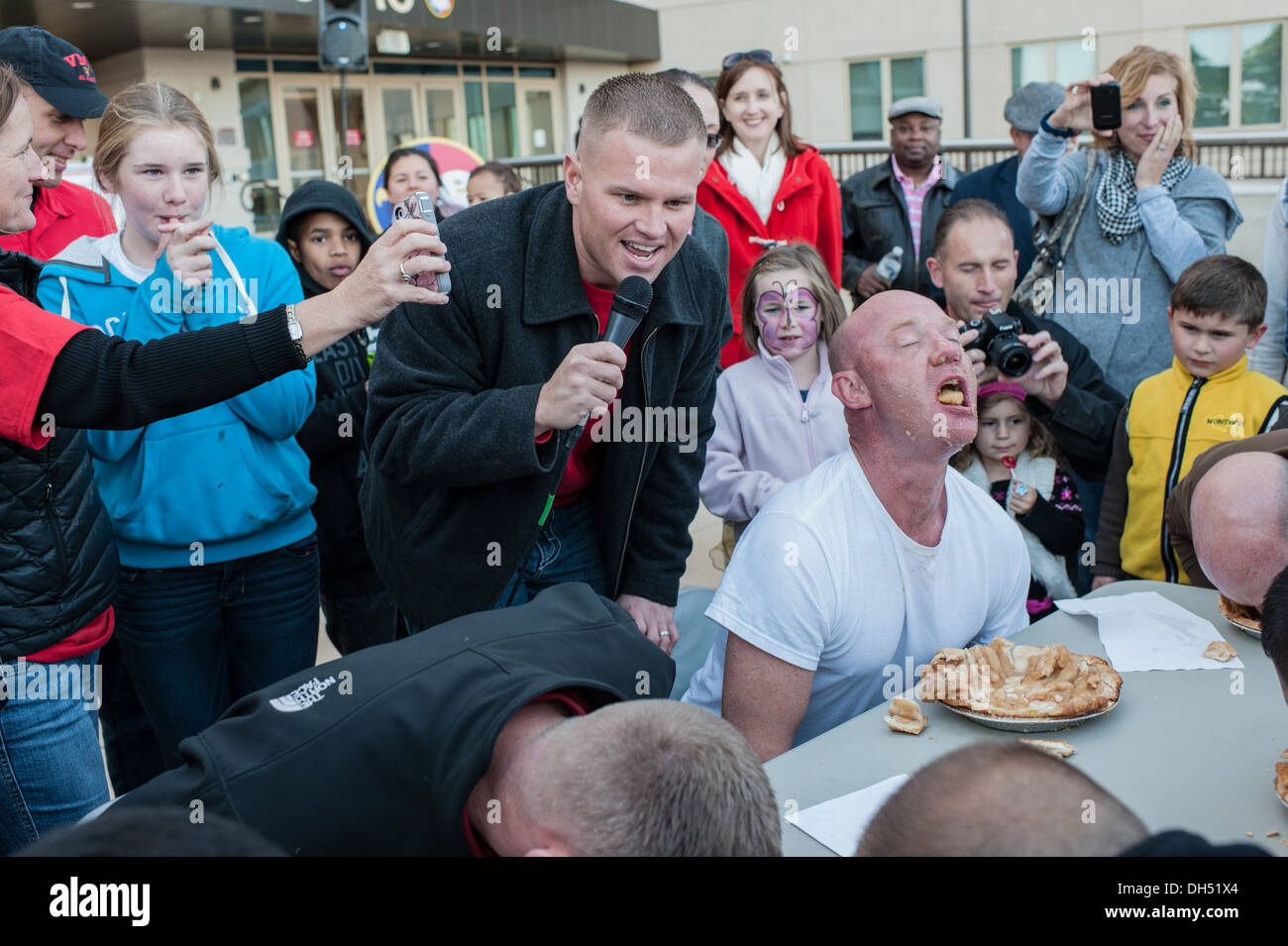 Capt. Jonathan Springer, with the 10th Press Camp Headquarters, counts ...