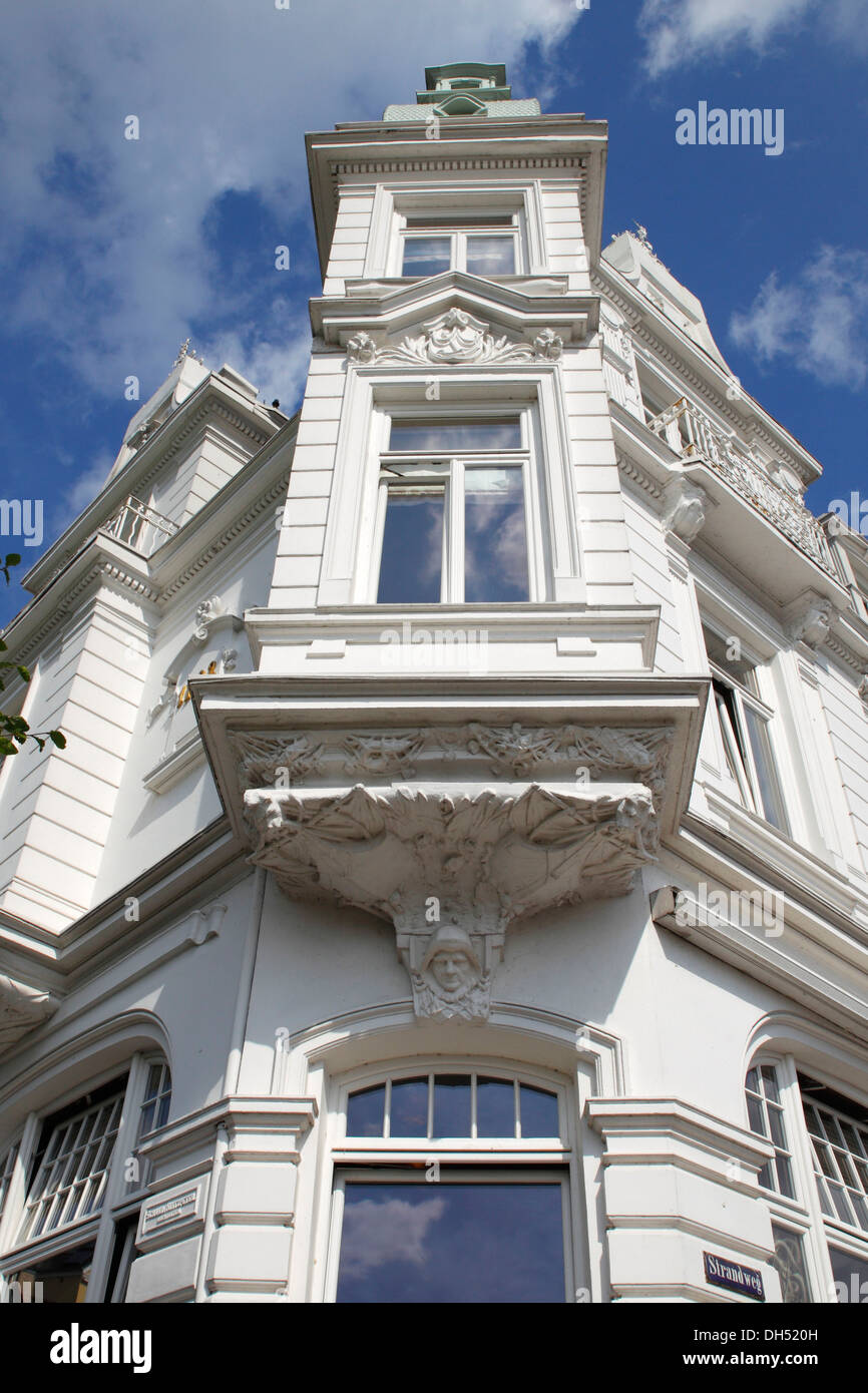 Historic Strandhotel Blankenese, built in 1902, in Strandweg street ...
