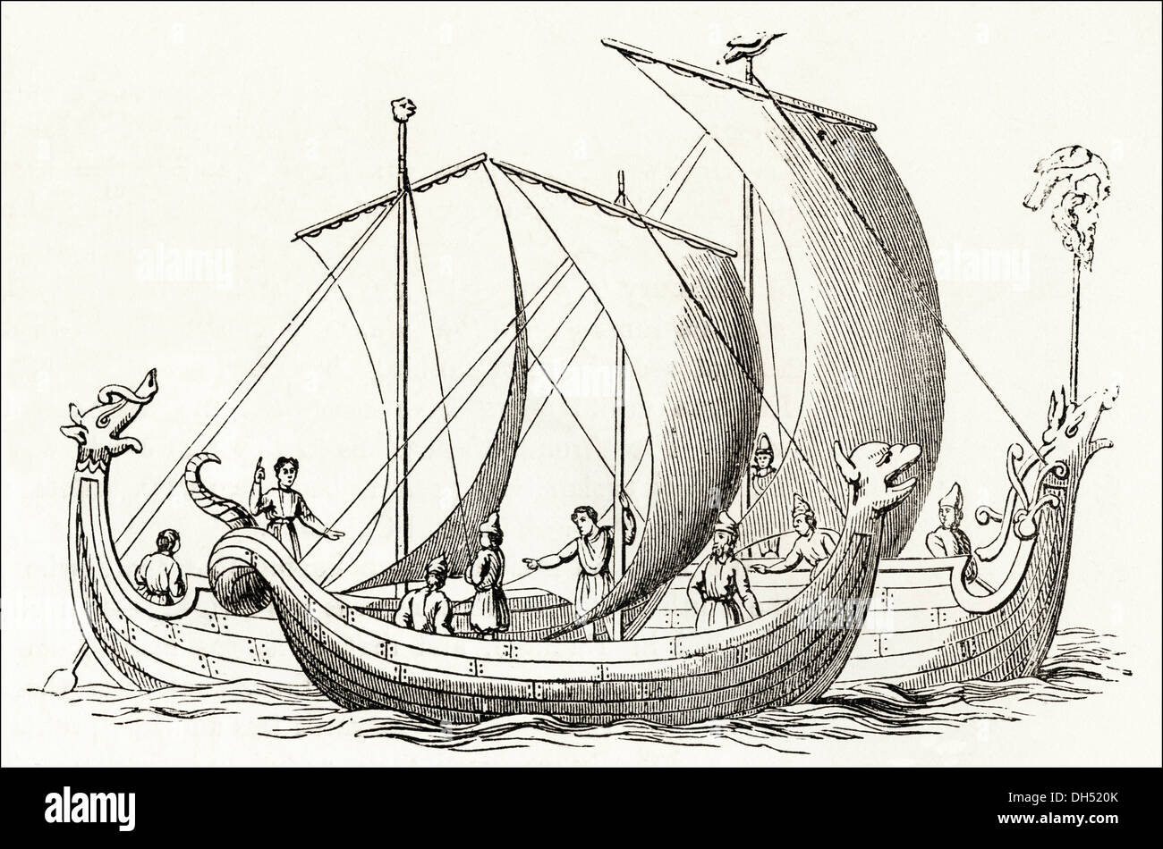 Anglo Saxon Britain. Daily life, sailing ships in Anglo-Saxon Britain ...