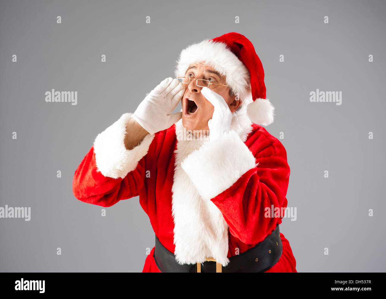 Santa Claus shouting Stock Photo - Alamy
