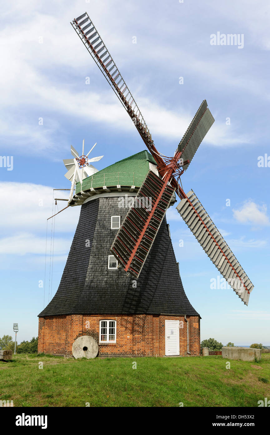 windmill built 1889 in Stove, Mecklenburg-Hither Pomerania, Germany ...