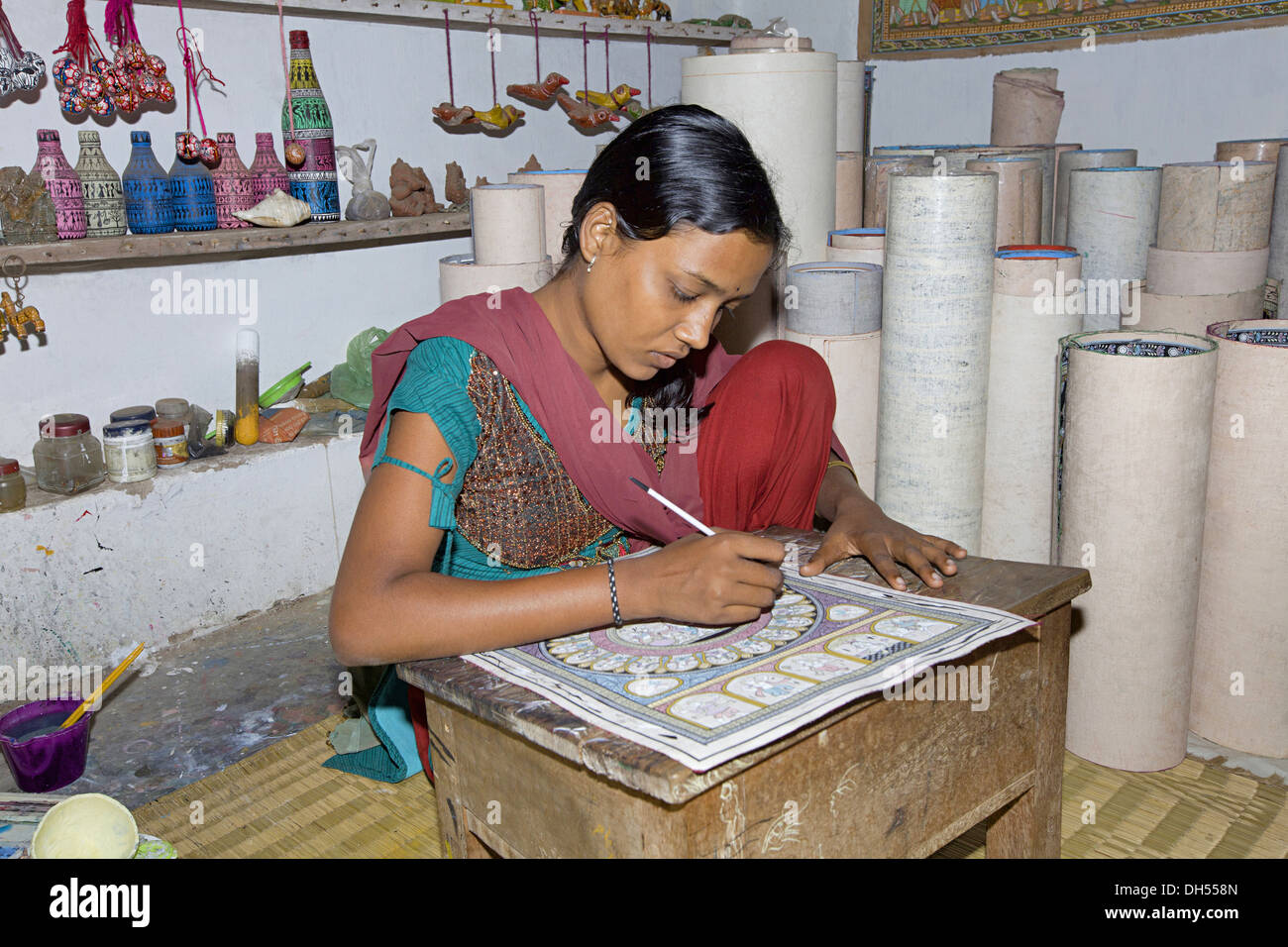Pattachitra or traditional scroll or cloth painting by young lady 20-25 ...