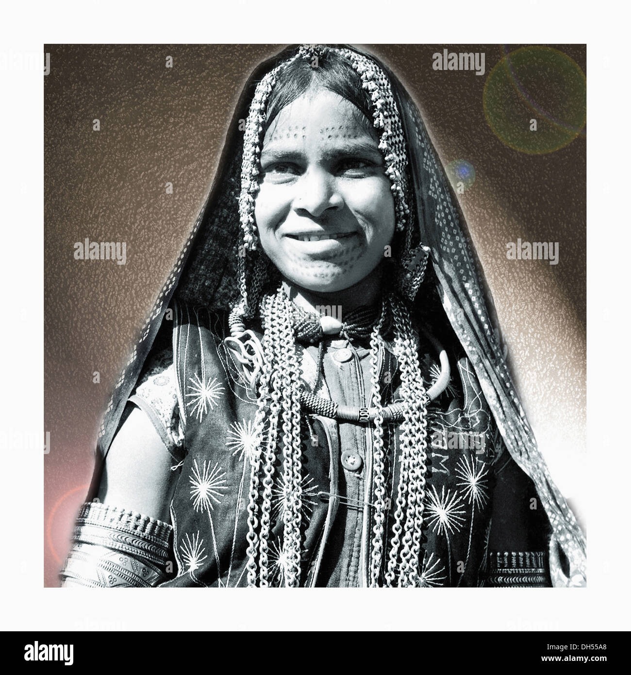 An old picture of a tribal girl, Madhya Pradesh, India. Rural faces of ...