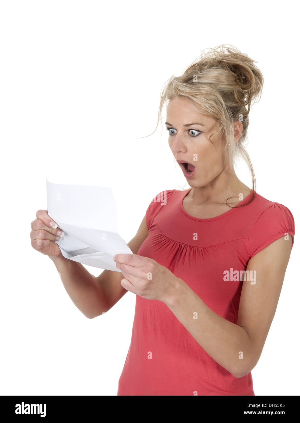 shocked woman getting bad news Stock Photo - Alamy